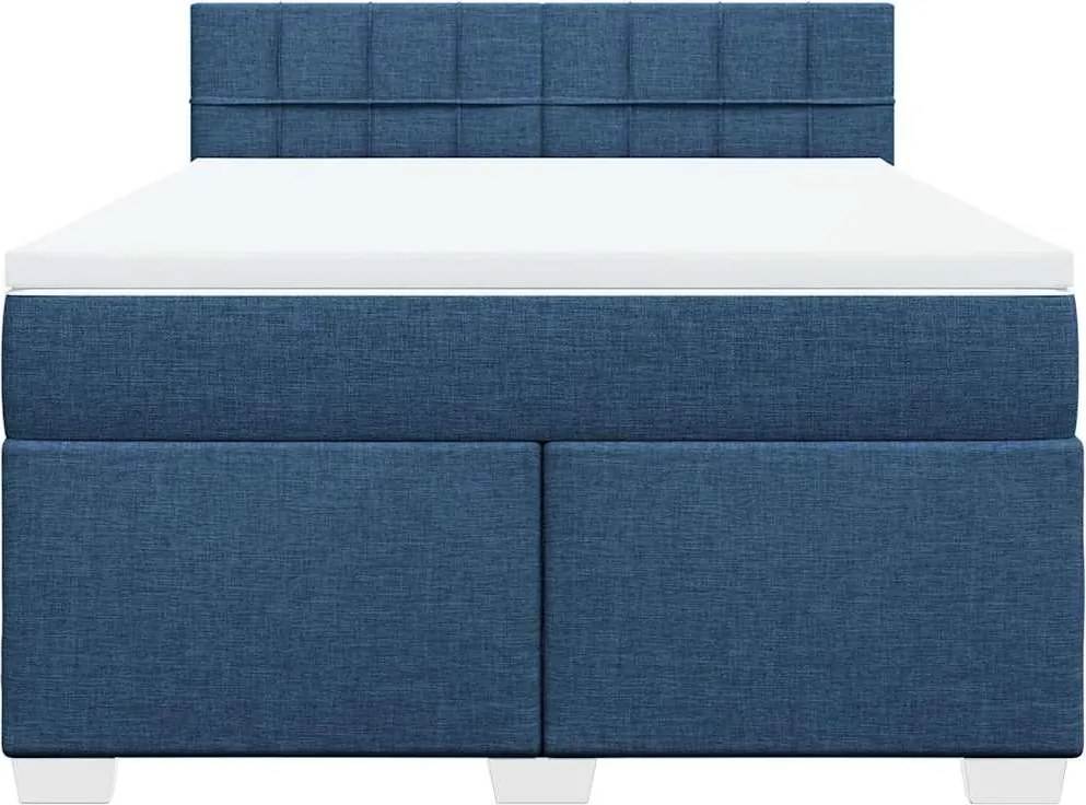 Box spring postel s matrací modrá 140x190 cm textil 3285889