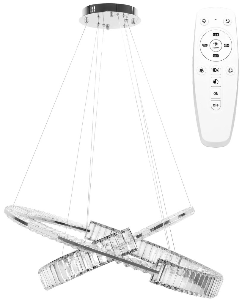 Toolight Toolight, LED křišťálové stropní svítidlo APP1525-CP60/80, chrom, OSW-06973