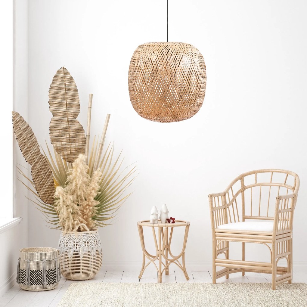 Toolight Natural, závěsné svítidlo 1xE27 APP1326-1CP, přírodní hnědá, OSW-05368