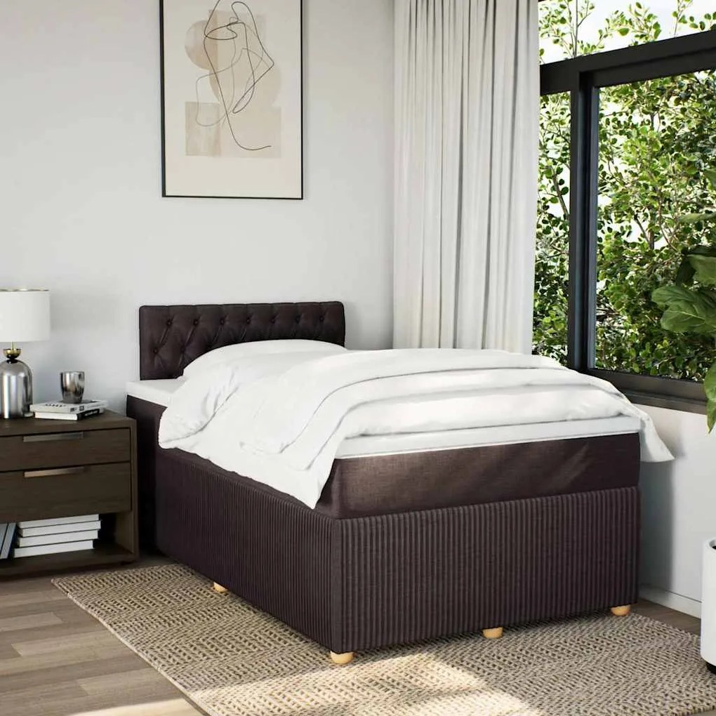 Box spring postel s matrací tmavě hnědá 120x200 cm textil 3289733