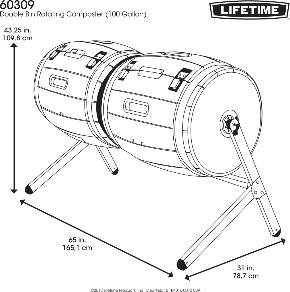 LANIT PLAST, s.r.o. kompostér LIFETIME 60309 DOUBLE BARREL LG2455