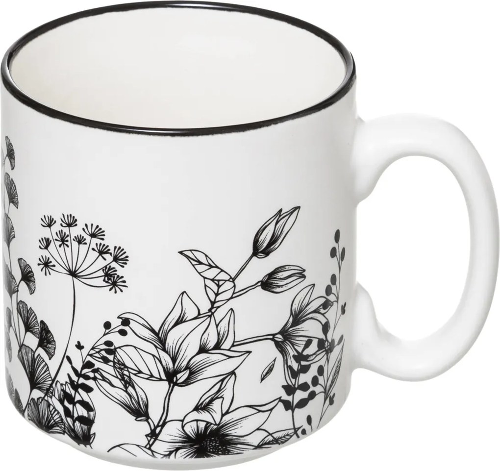 Keramické šálky na stojanu FLORAL, 240 ml, 4 ks