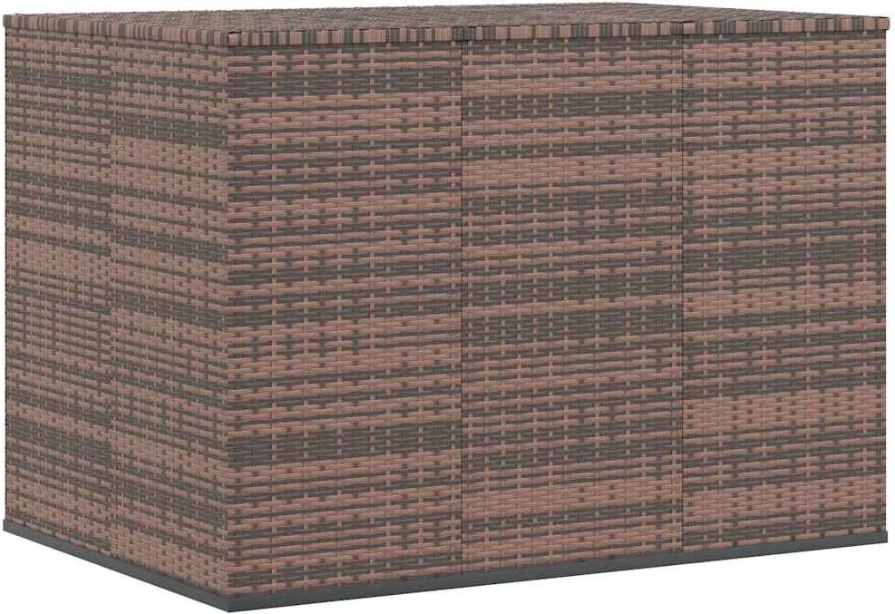 Zahradní úložný box PE ratan 145 x 100 x 103 cm hnědý 317230