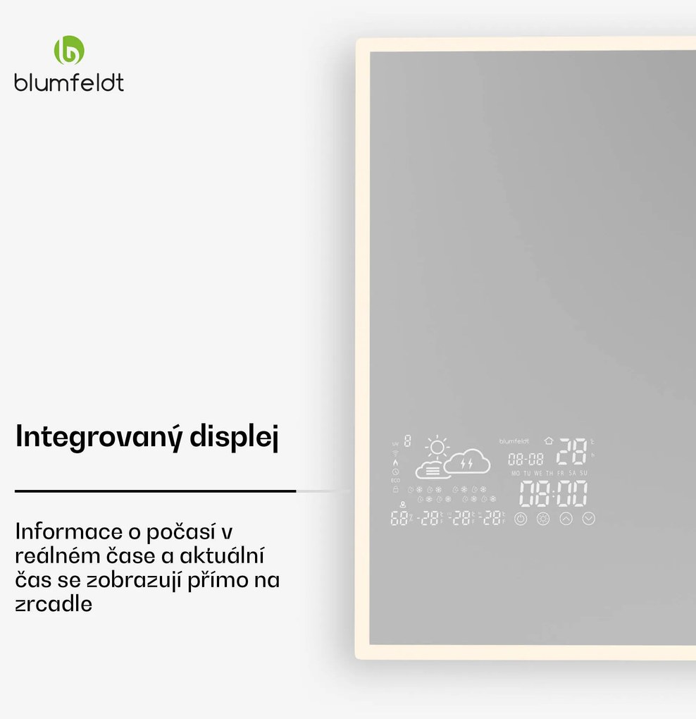 Blumfeldt Infračervený ohřívač, Smart Mirror, Infračervené záření, 600 W, IP43