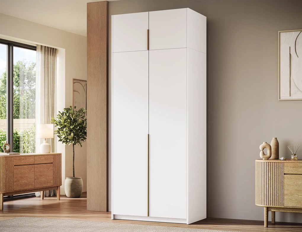 ADRK Furniture Bregma II s nástavcem Skříň s otočnými dveřmi ADRK-W-BREG-100-WG