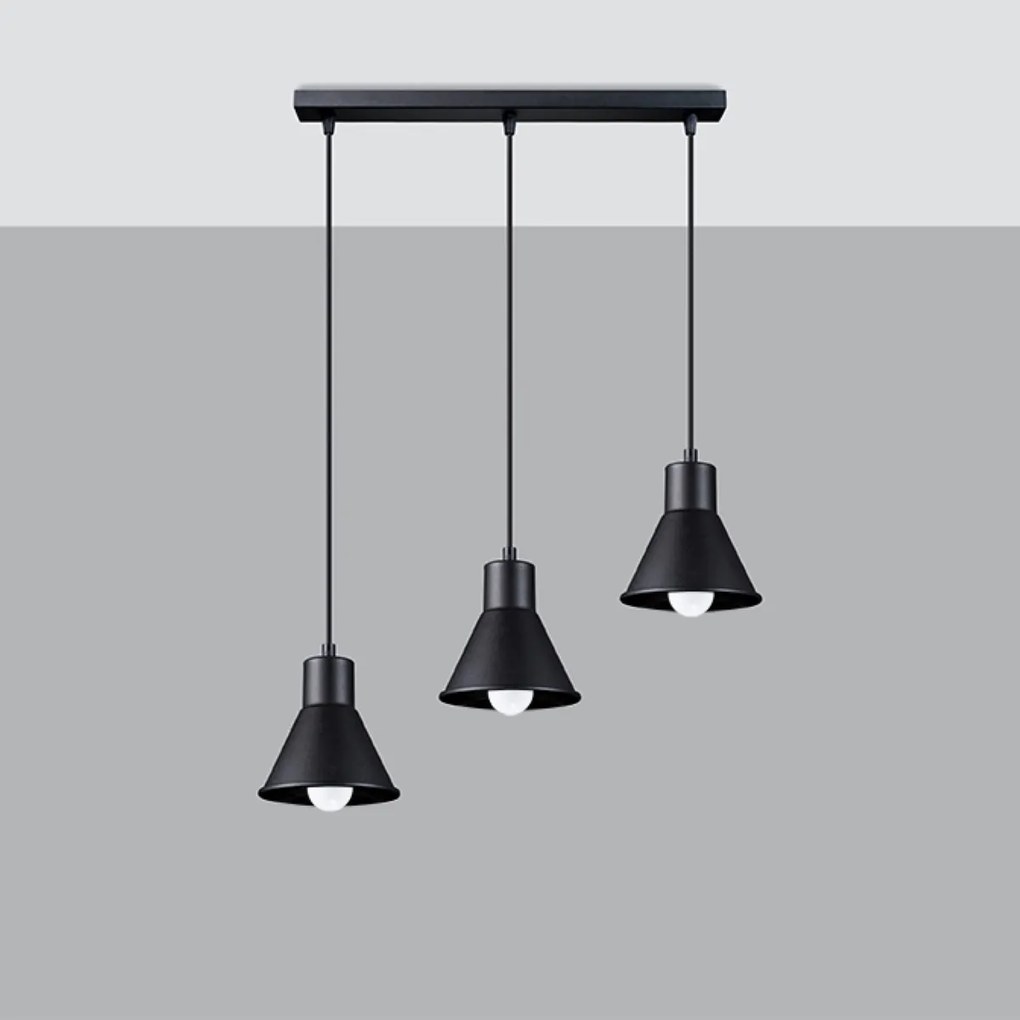 Sollux Lighting Závěsné svítidlo TALEJA 3 černé E27