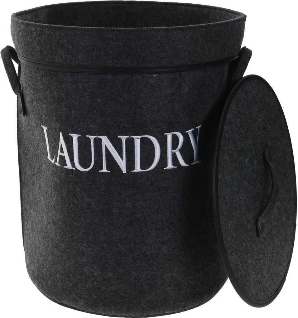 Koopman Koš na prádlo s víkem Laundry, černá