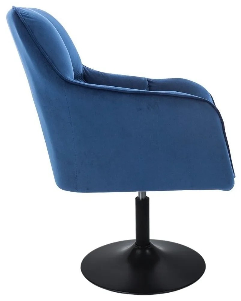 LuxuryForm DESIGN Otočné křeslo AMALFI VELUR na černém talíři - modré