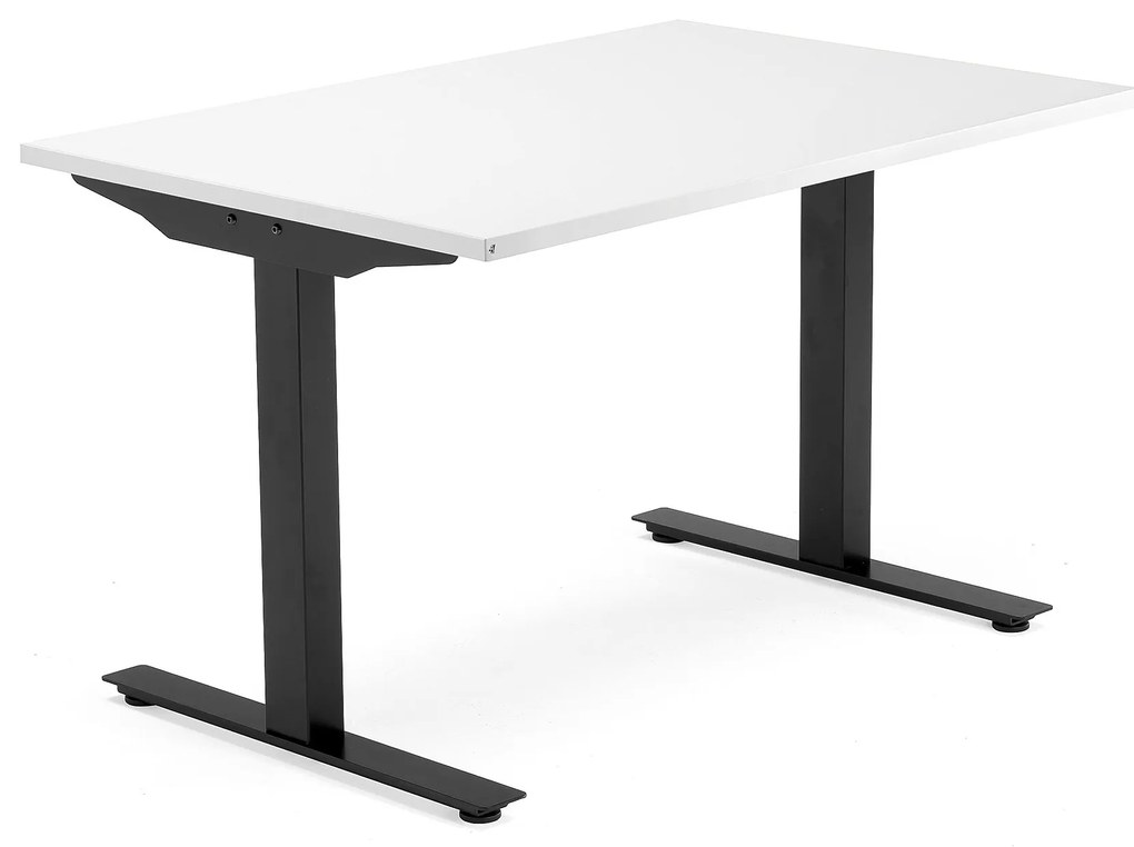 AJ Produkty Psací stůl MODULUS, T-nohy, 1200x800 mm, černý rám, bílá