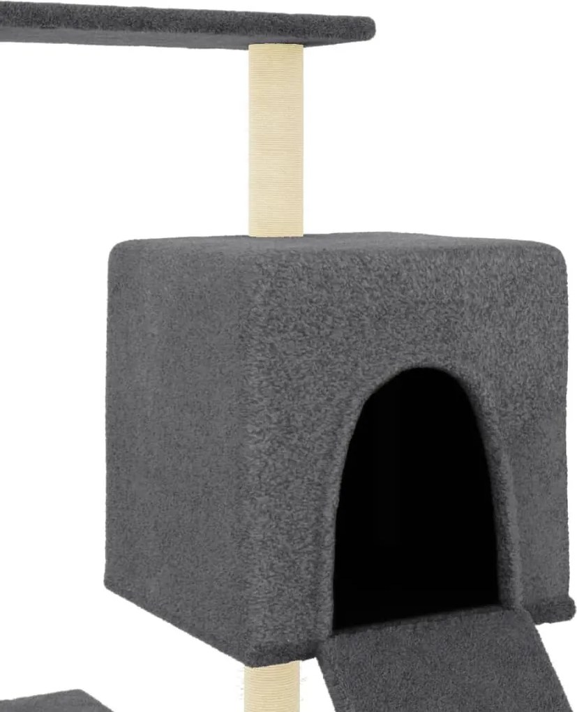 Škrabadlo pro kočky se sisalovými sloupky tmavě šedé 130,5 cm 172042
