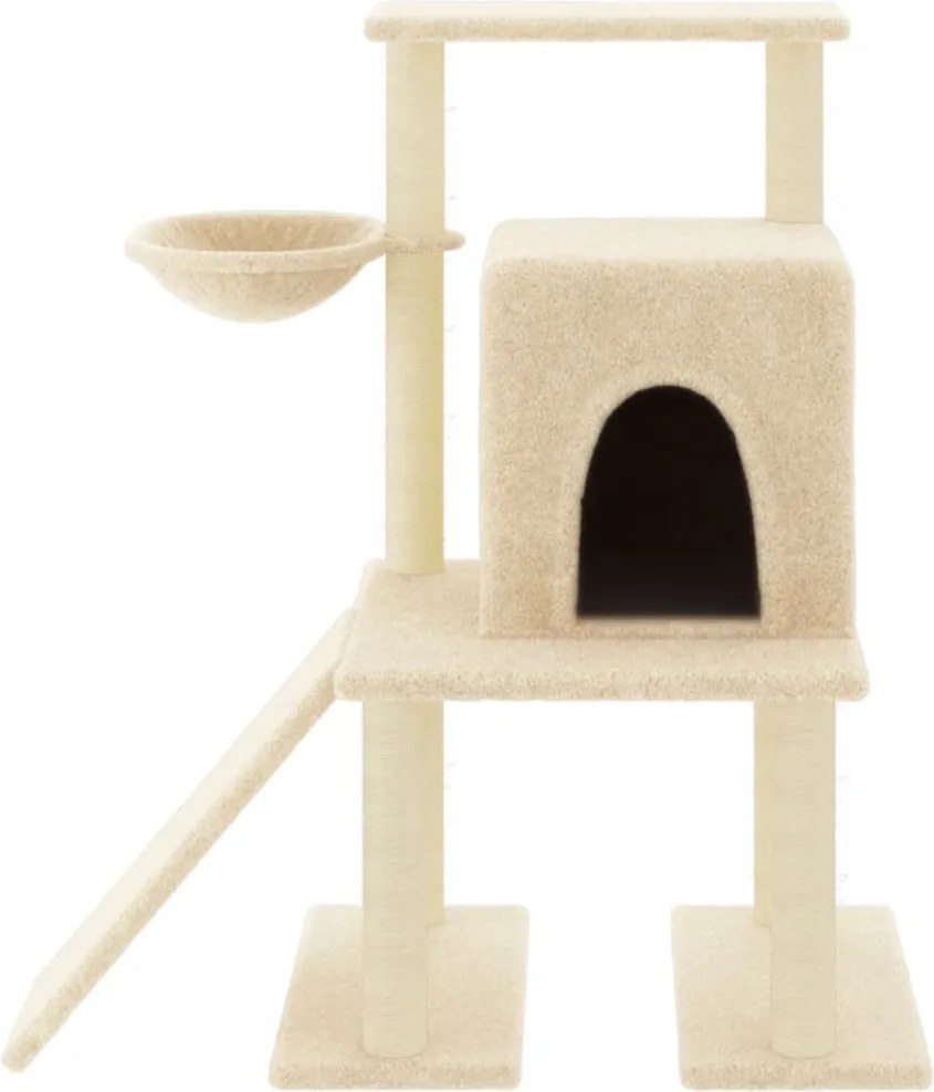 Škrabadlo pro kočky se sisalovými sloupky krémové 96,5 cm 172076