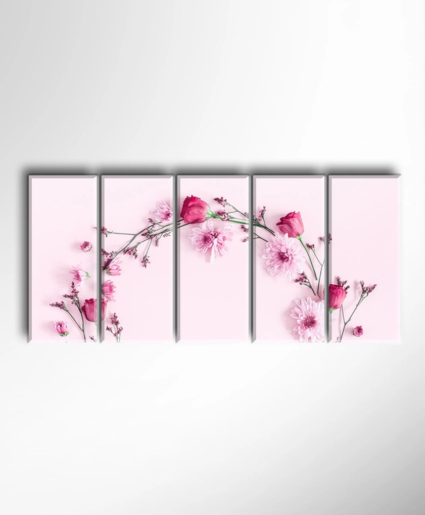 Malvis ® Obraz Růžová tématika květin ROZMĚR (šířka x výška): čtyřdílný čtverec 80x80 cm