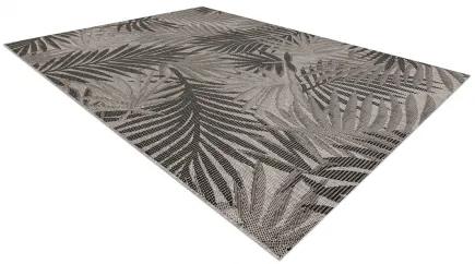 koberec SIZAL FLOORLUX 20504 LISTY stříbro / černý DŽUNGLE velikost 140x200 cm | krásné koberce cz