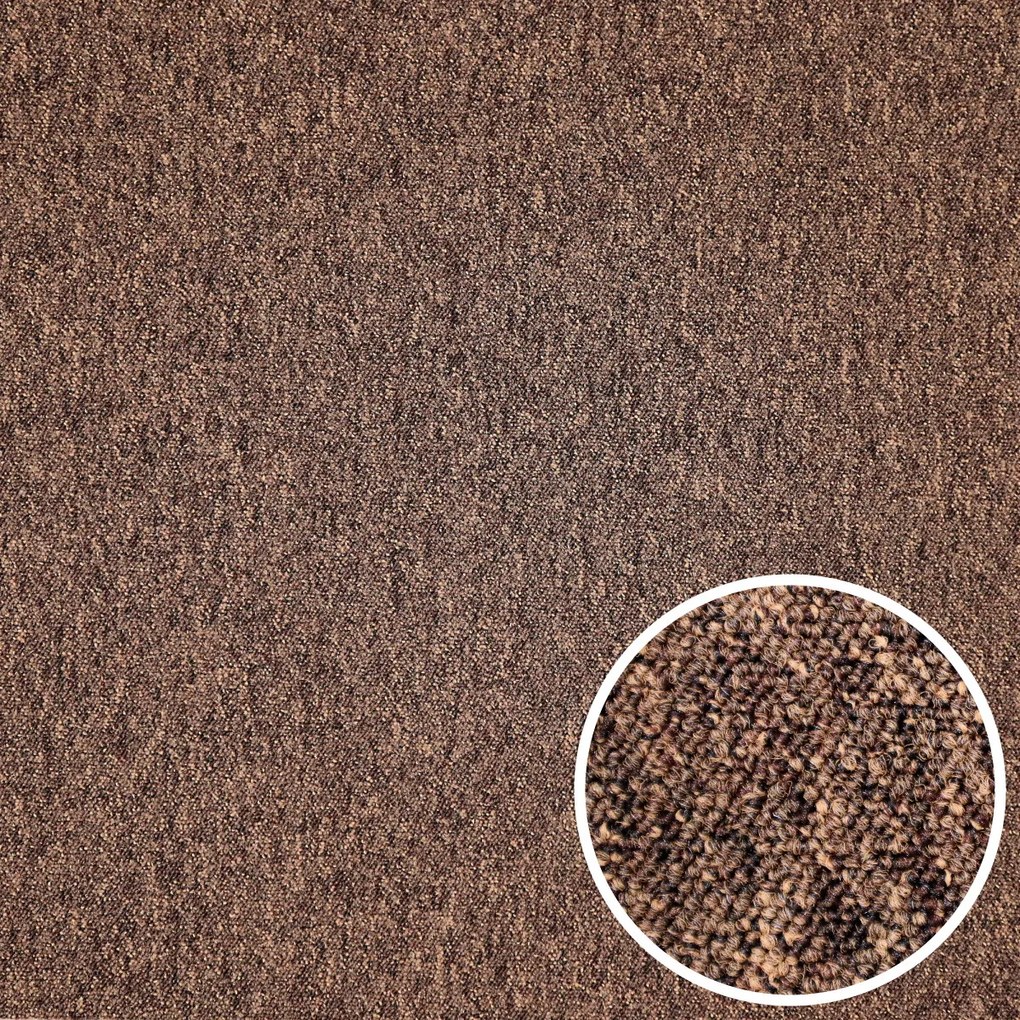 Condor Carpets, Metrážový koberec Classica 392, zátěžový, na míru, šíře 4m, hnědá, ab (mřížka), chodba / předsíň