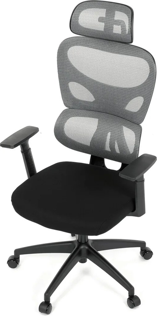 Ergonomická kancelářská židle LEXON - šedá síťovina