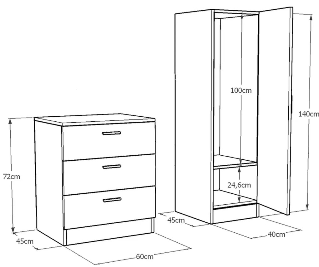 HASKEL moderní předsíňová stěna, barva bílá