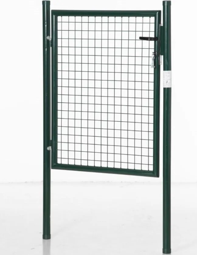 HOMCOM Ocelová zahradní brána s uzamykatelnou rukojetí a 3 klíči, blokující dveře pro venkovní patio a terasu 97x150 cm Zelená
