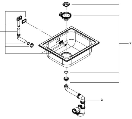 GROHE 31719SD0 - Kuchyňský dřez K200 533 × 457 mm nerez