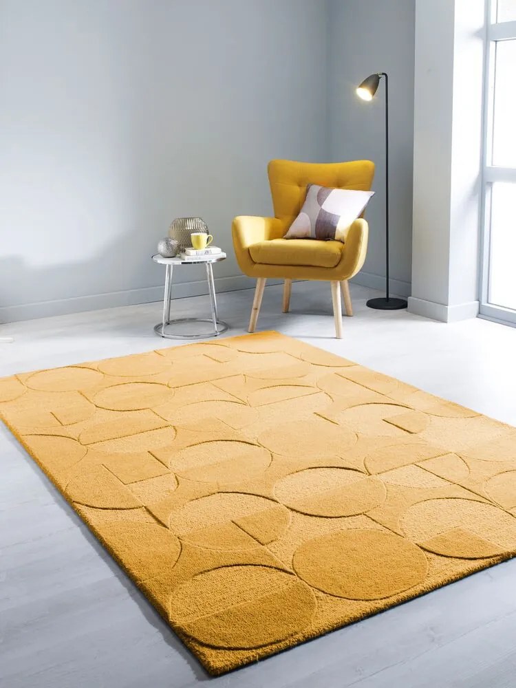 Flair Rugs, Kusový koberec Moderno Gigi Ochre, 160x230, žlutá, chodba / předsíň