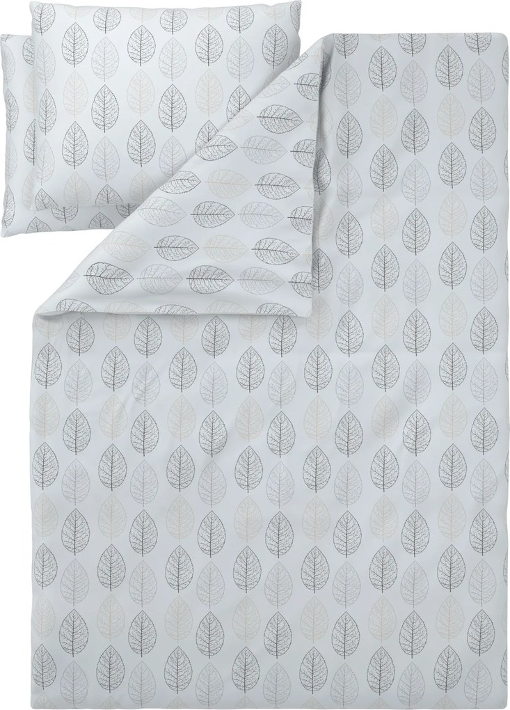 Livarno® Ložní povlečení z jemného flanelu, 240 x 220 cm, 70 x 90 cm (listy/bílá)