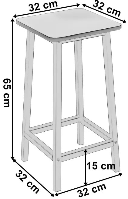 Barová židle KENT dub / bílé nohy
