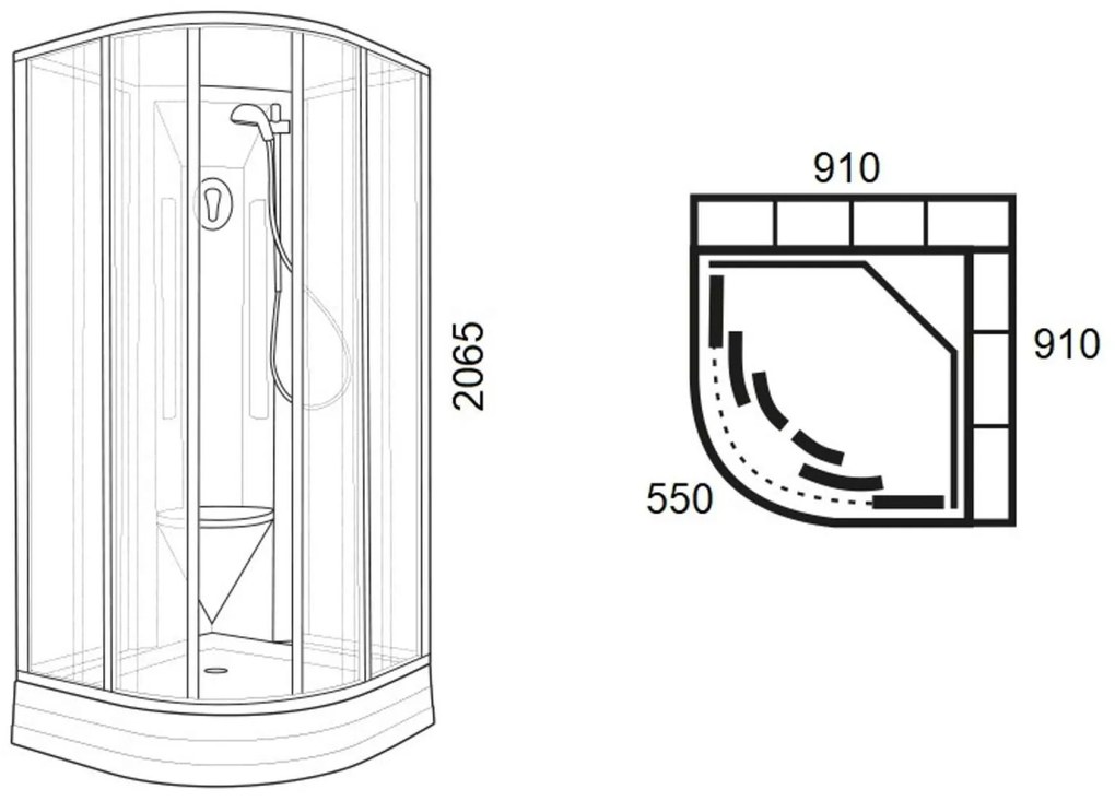 Ravak Supernova - Sprchový box 91x91 cm, s vaničkou a příslušenstvím, bílá/Pearl 8067711211