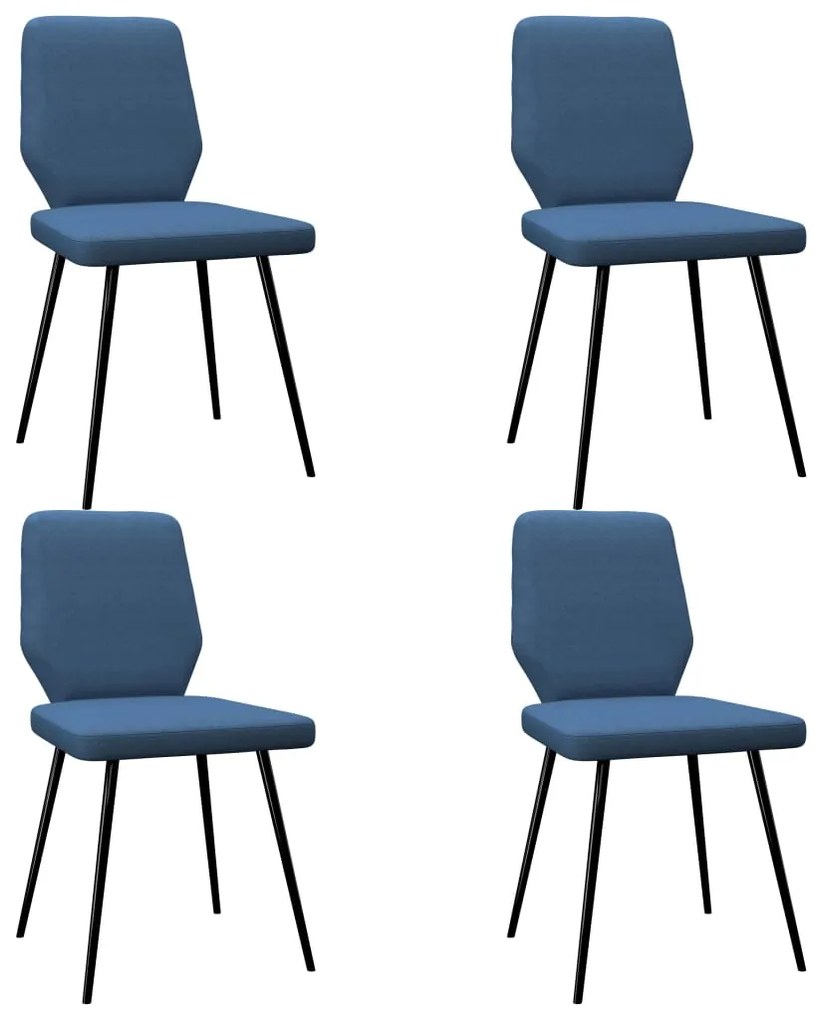 282541 vidaXL Jídelní židle 4 ks modré textil