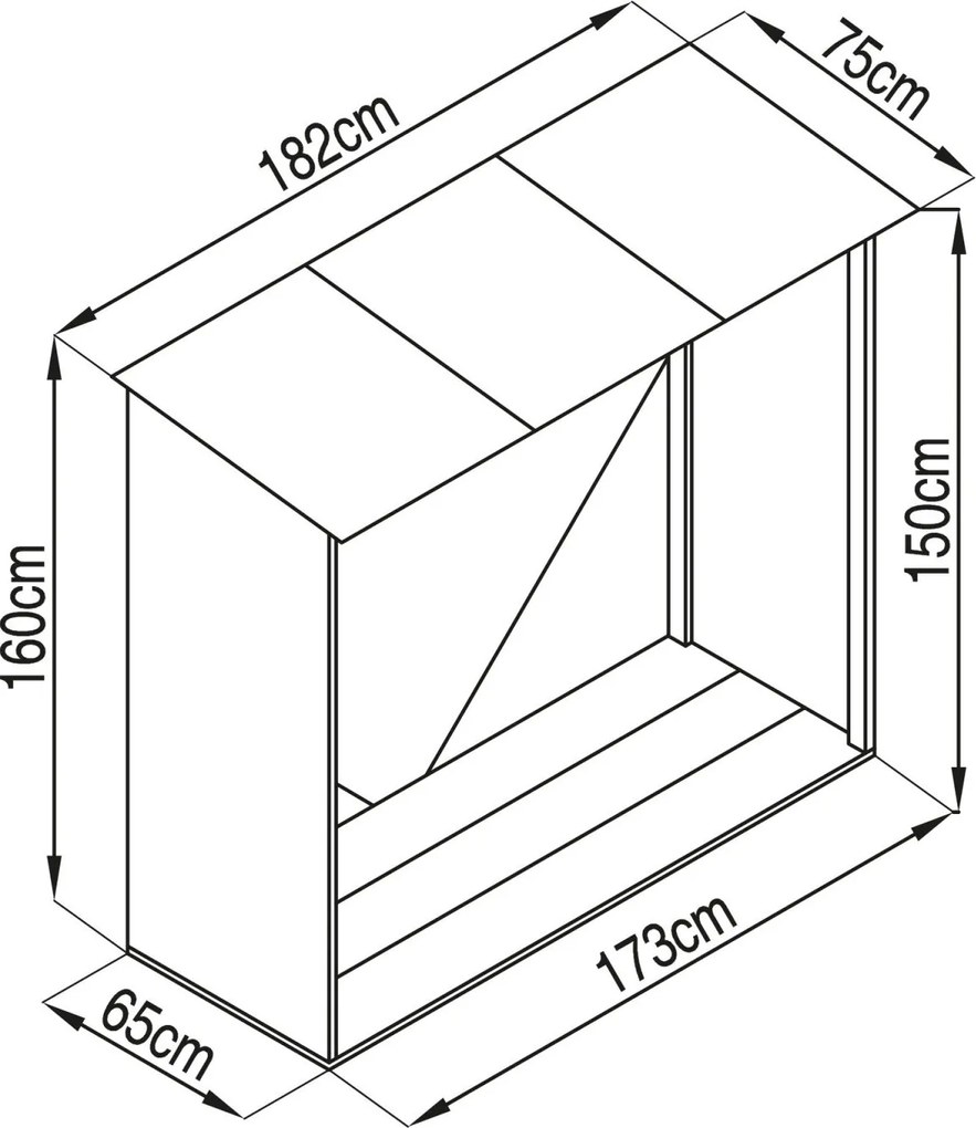 Přístřešek na dřevo G21 WOH 136 - 182 x 75 cm, hnědý [63900495]