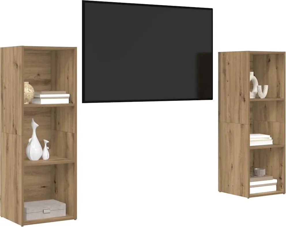 Sestava TV skříněk 2 ks Artisanový dub Kompozitní dřevo 3393548
