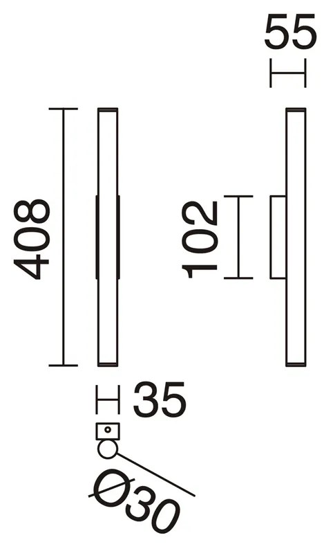 Exo 906D-L31H1B-01 nástěnné LED svítidlo Tania, bílé, 2x4W, 3000K, 40,8cm, IP40