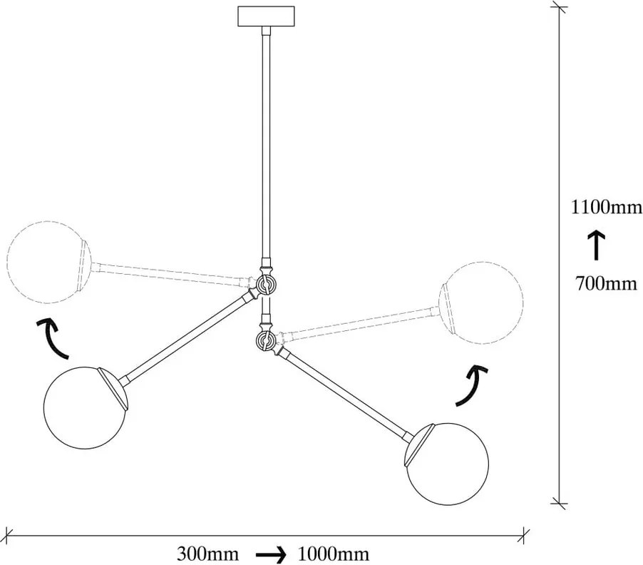 Bílé kovové závěsné svítidlo ve chromové barvě Opviq lights Anatoli