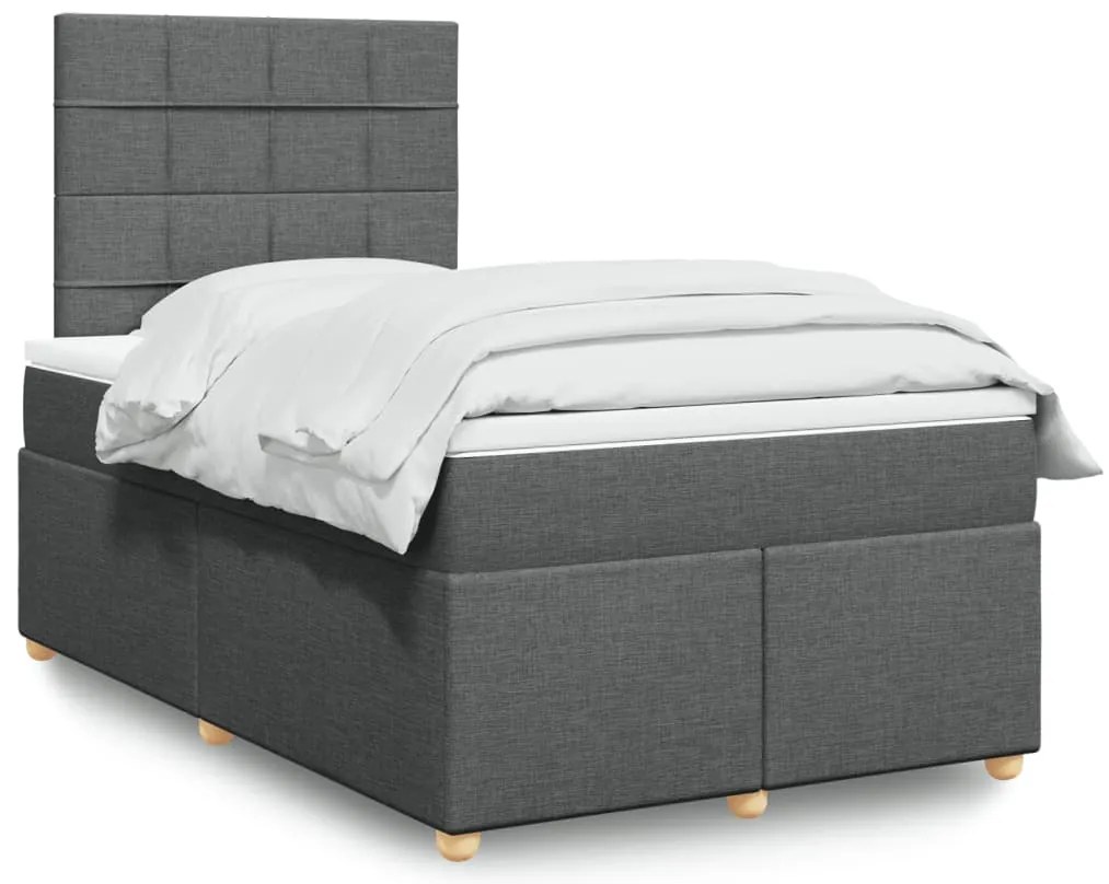 Box spring postel s matrací tmavě šedá 120x190 cm textil 3291220