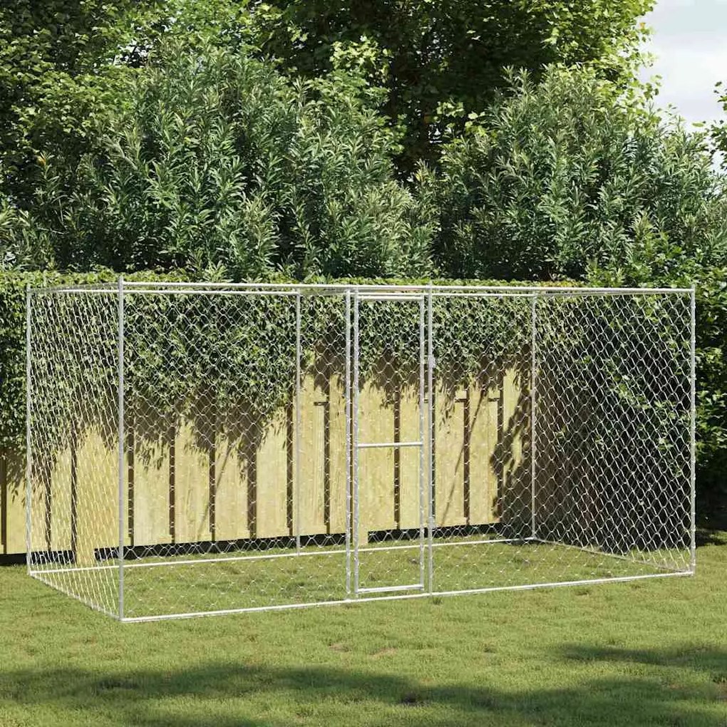 Klec pro psa Stříbrná 400 x 200 x 200 cm Pozinkovaná ocel 3368309