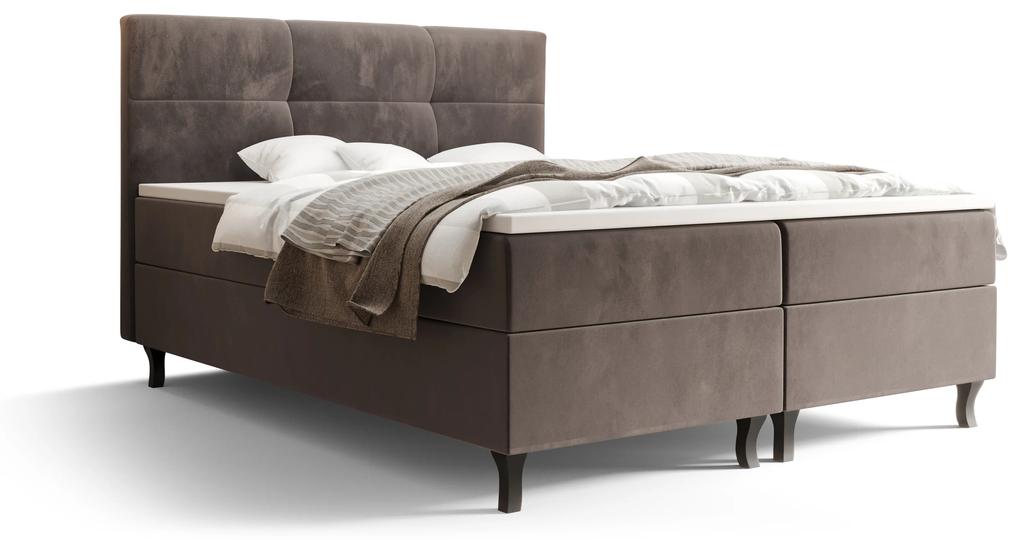 Manželská postel Boxspring 140 cm Lumba Comfort (hnědá) (s matrací a úložným prostorem). 1056101