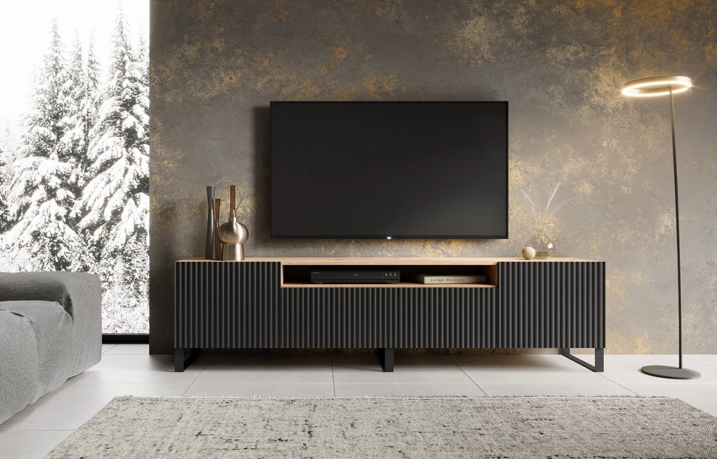 ADRK RTV stolek NOEMI S AB 200, černá/dub artisan