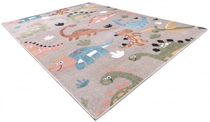 Dywany Łuszczów, Dětský kusový koberec Fun Dino beige, 120x170, vícebarevná, dětský pokoj