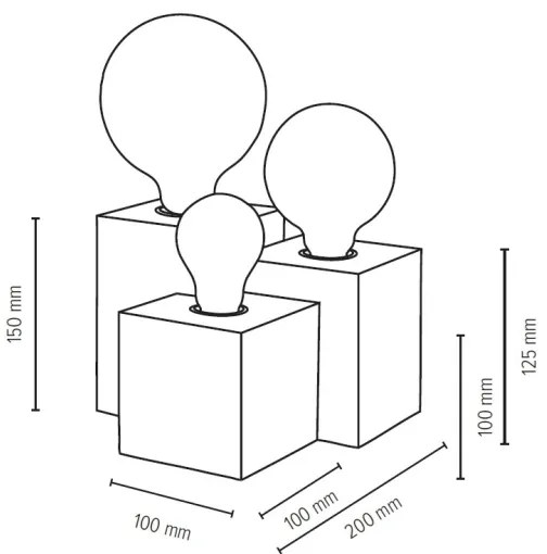 Spot-Light 2276360 - Stolní lampa VINCENT 3xE27/15W/230V