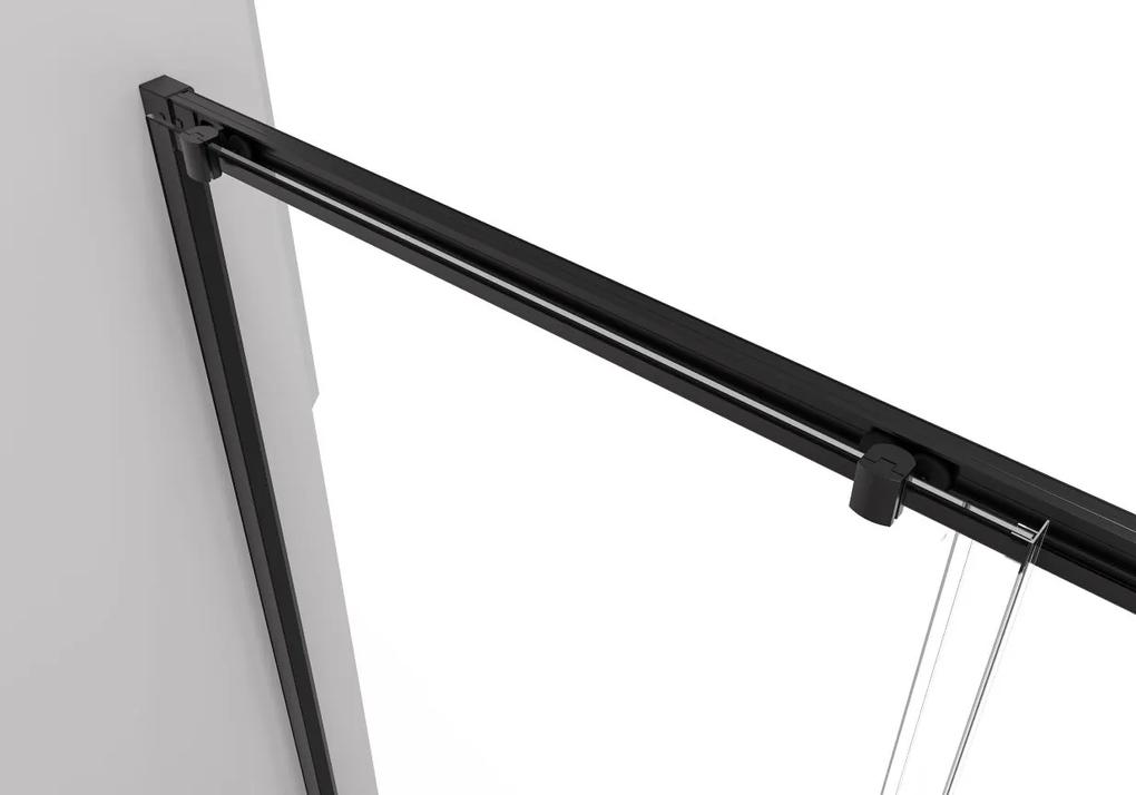 CERANO - Sprchový kout Varone L/P - černá matná, transparentní sklo - 100x80 cm - posuvný