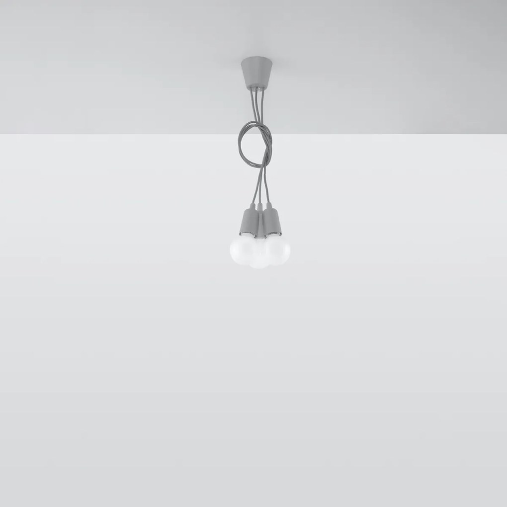 Sollux Lighting Závěsné svítidlo DIEGO 3 šedé