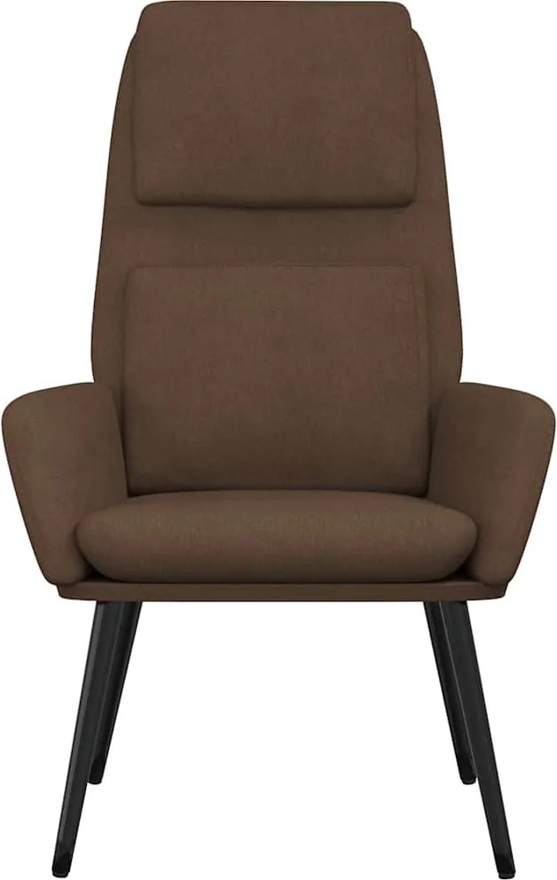 Relaxační křeslo hnědé textil 341315