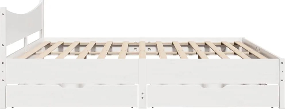 Rám postele se zásuvkami bílý 180 x 200 cm masivní borovice 3301897