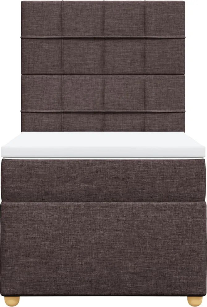 Box spring postel s matrací tmavě hnědá 100 x 200 cm textil 3291194