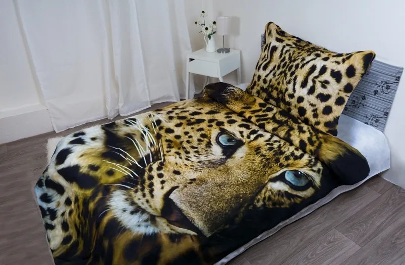 Aaryans bavlněné povlečení LEOPARD FACE  3D 140x200/70x90cm