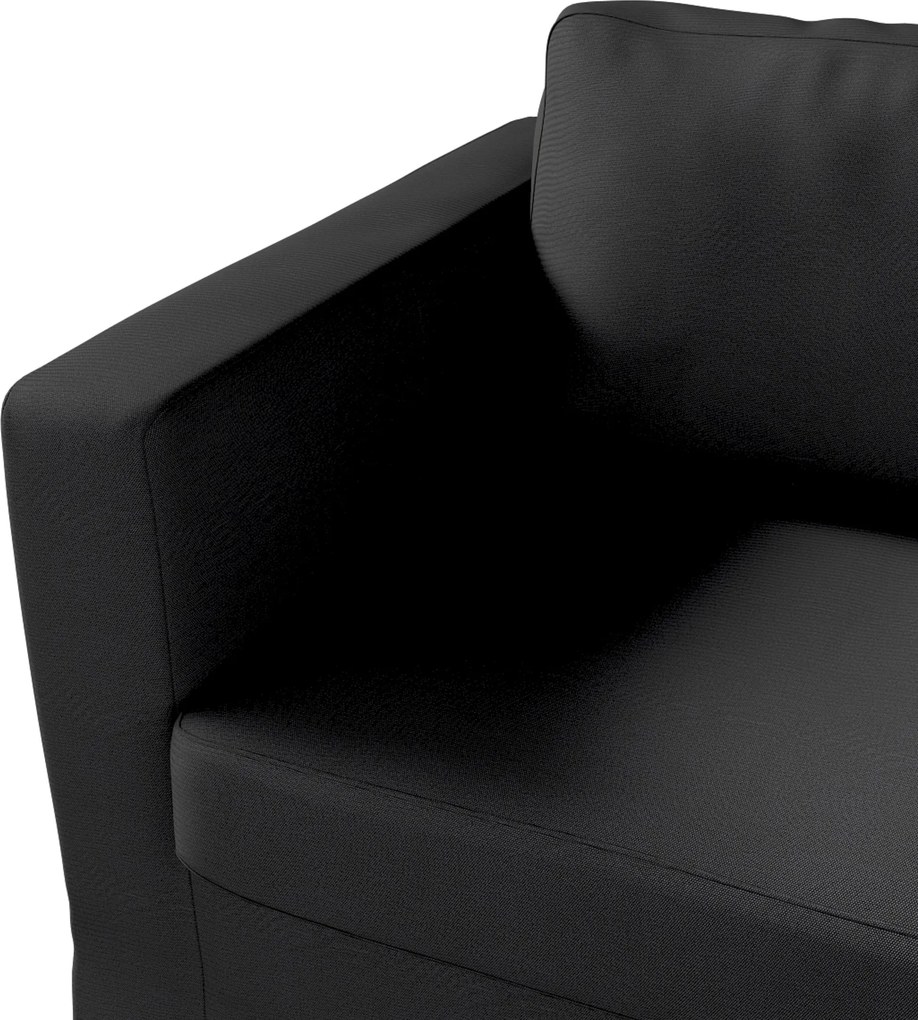 Potah na pohovku IKEA Karlstad 3-místná, nerozkládací, dlouhý barva černá látka pletený vzor