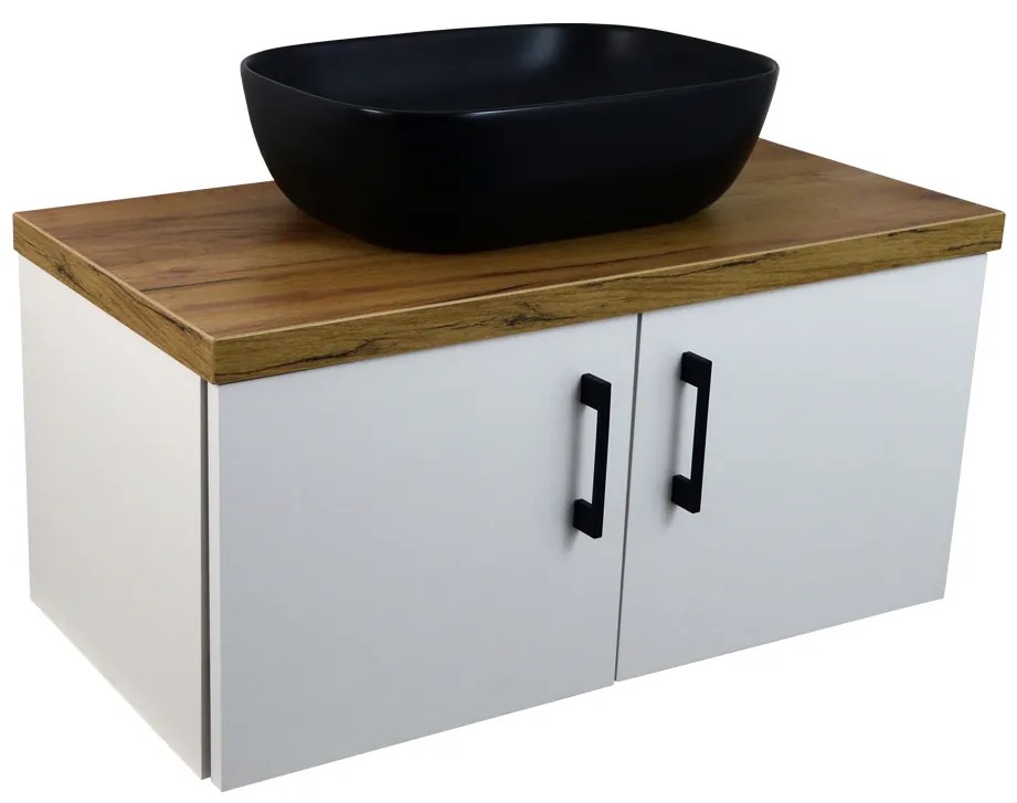 Comodo Koupelnová skříňka pod deskové umyvadlo Agria II W 80-HD - bílá/zlatý dub