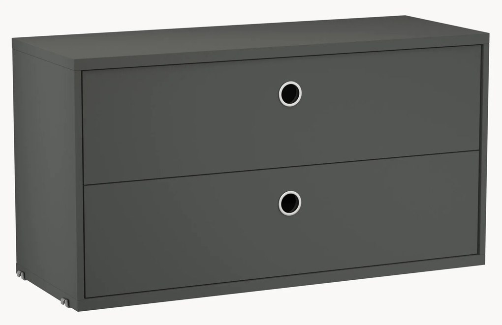 Skříňka do modulárního regálového systému se zásuvkami String System