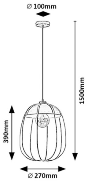 Rabalux 72034 - Lustr na lanku SVENS 1xE27/60W/230V černá/oranžová