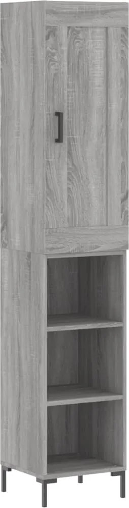 Skříň highboard šedá sonoma 34,5 x 34 x 180 cm kompozitní dřevo 3200327