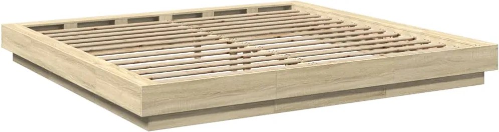 Rám postele s LED osvětlením dub sonoma 200 x 200 cm kompozit 3281072
