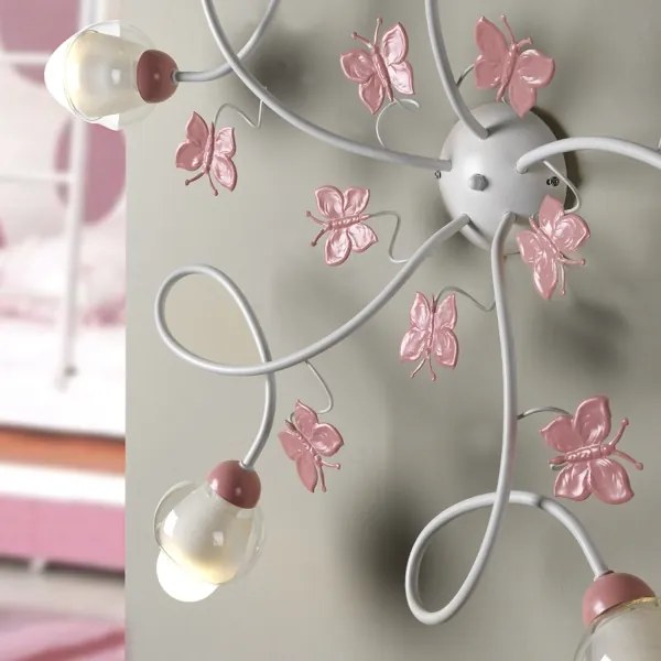 ONLI - Dětský přisazený lustr BUTTERFLY 5xE14/6W/230V